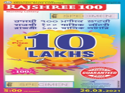 (23-4-2021)Mizoram Rajshree 100 Monthly Lottery Result(Declared)|9th ...