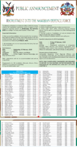 NDF Shortlisted Candidates List 2026 Recruits Officer Cadets Namibian ...