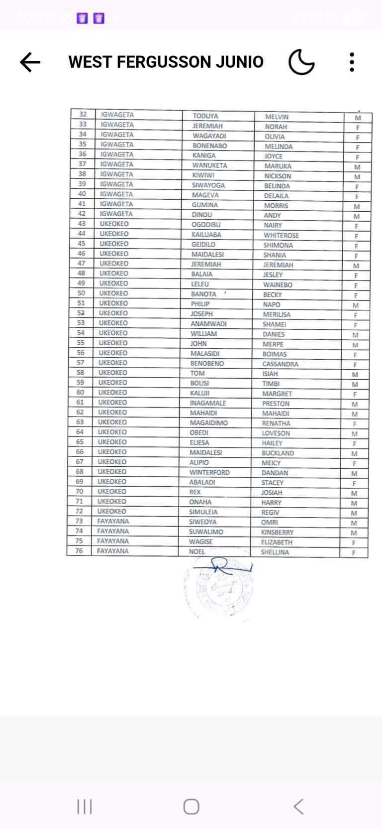 Grade 8 Selection List for 2026 PNG Grade 8 Results for Grade 9 Pdf ...