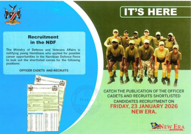 NDF Shortlisted Candidates List 2026 Officer Cadets Recruits Namibian ...