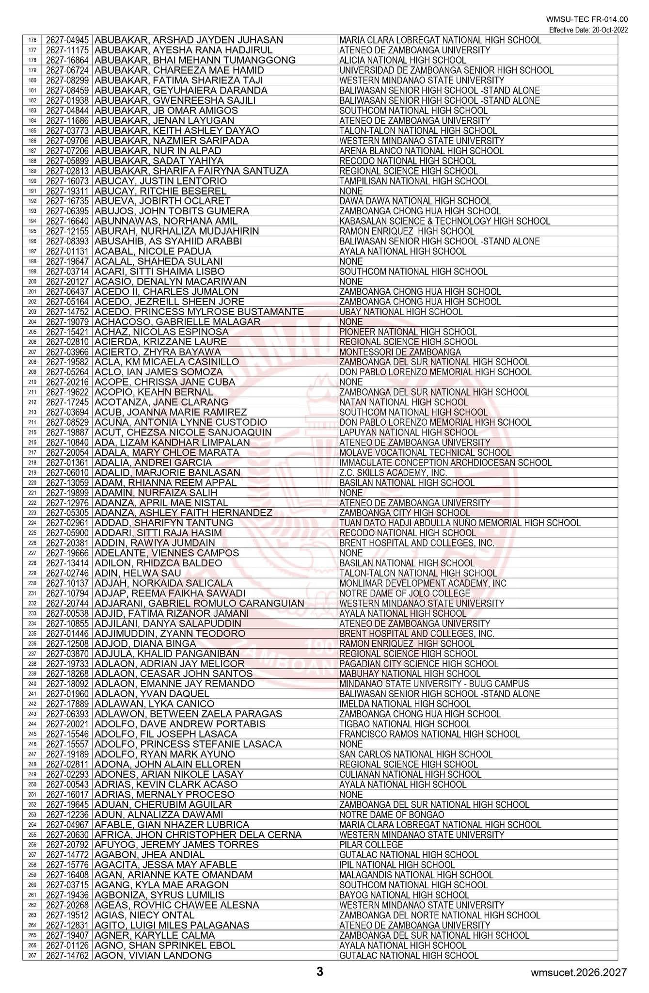WMSU College Entrance Test Result 2026-2027 at wmsu.edu.ph| WMSU CET ...